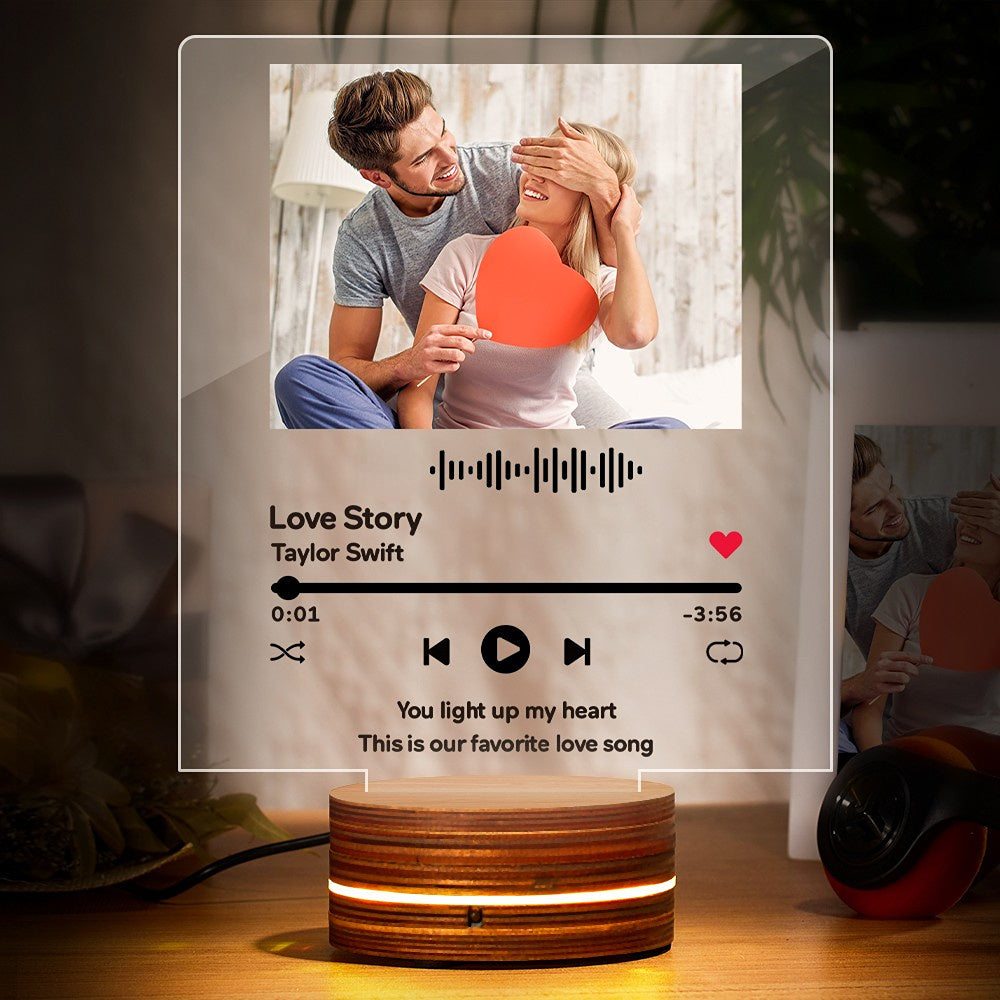 Personalized Acrylic Glass Scan Code Music Album Plaque With 7 Colors ...