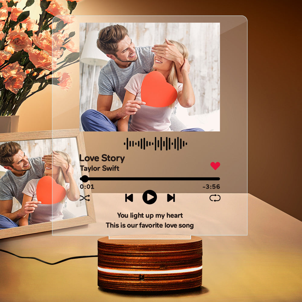 Personalized Acrylic Glass Scan Code Music Album Plaque With 7 Colors ...