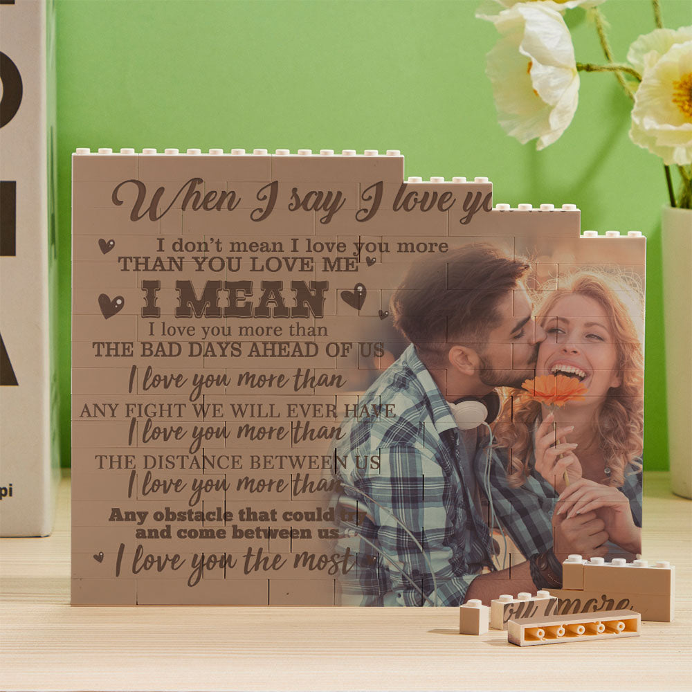 Custom Building Block Puzzle Personalized Photo Brick Frame I Love You ...