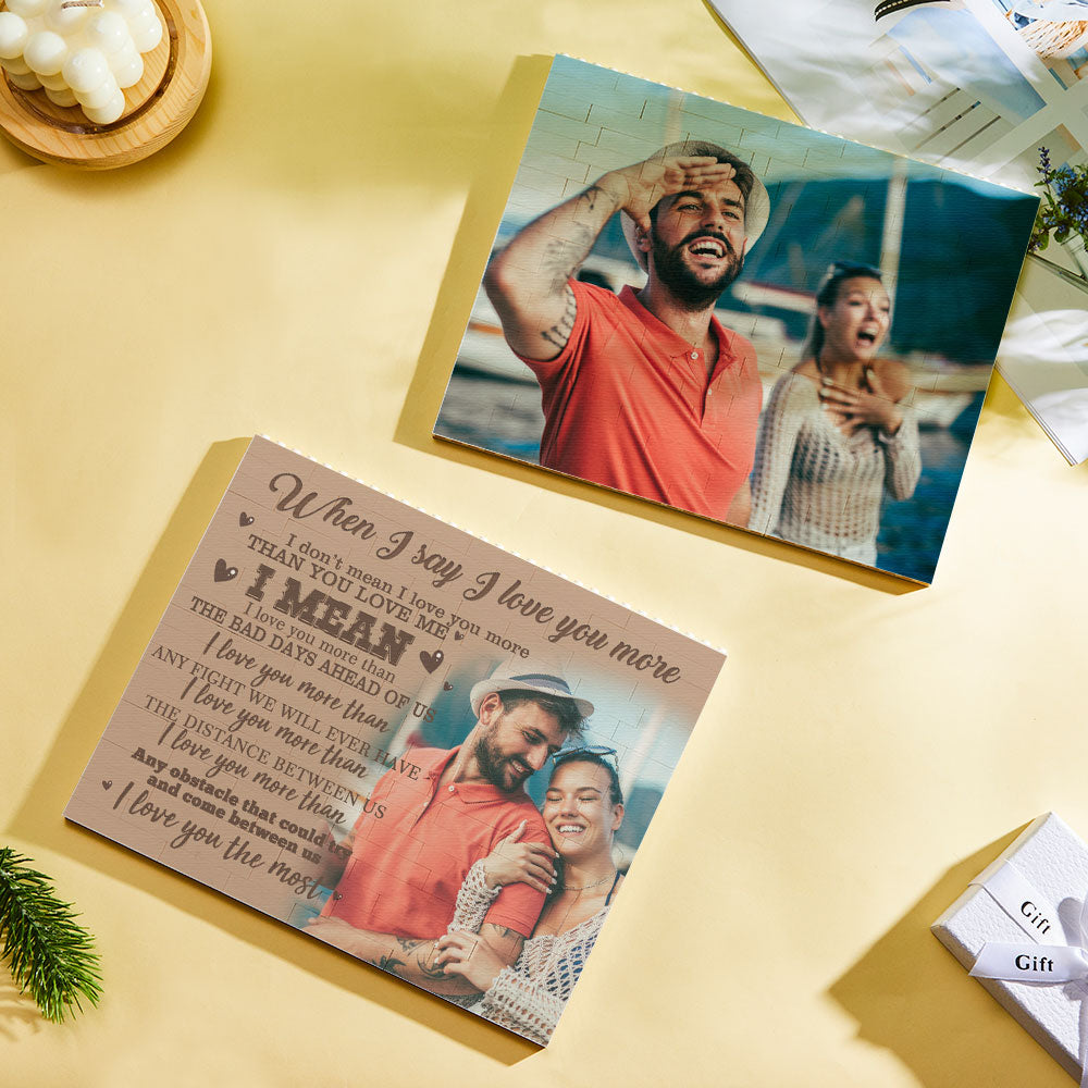 Custom Building Block Puzzle Personalized Photo Brick Frame I Love You ...