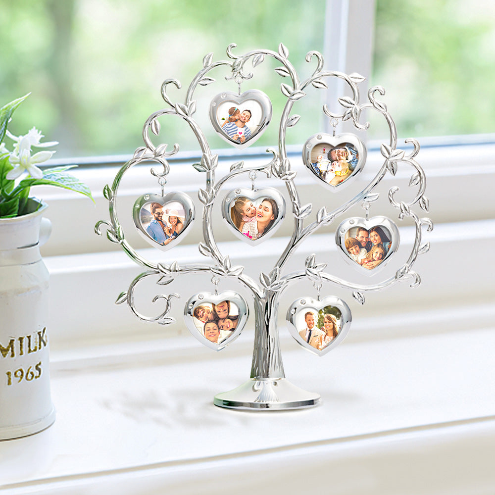 Custom Photo Family Tree With 7 Hanging Picture Frames Metal Table Top ...